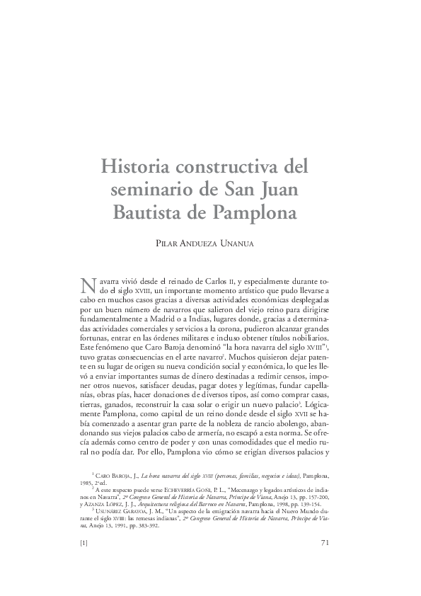 (PDF) "Historia constructiva del seminario de San Juan Bautista de Pamplona", Príncipe de Viana ...