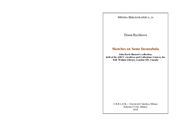 (PDF) Sketches on Some Incunabula