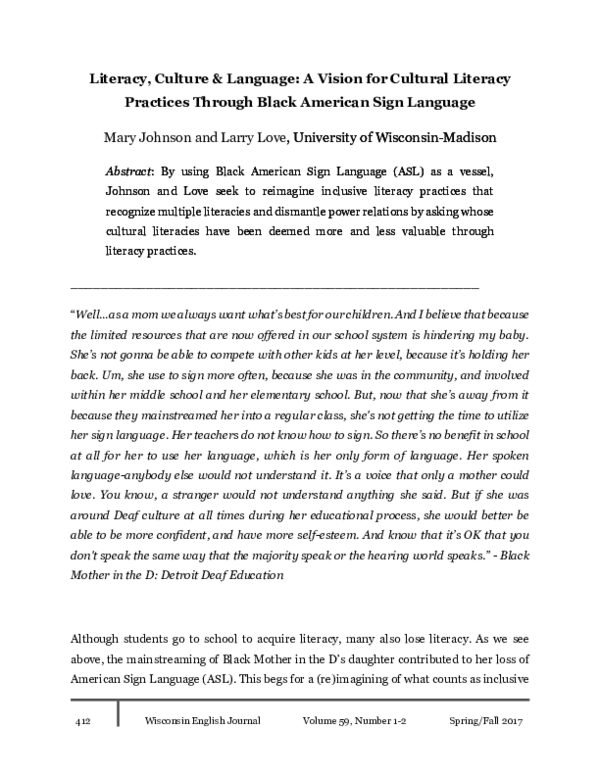 (PDF) Attitudes towards Black American Sign Language | Robert Bayley ...