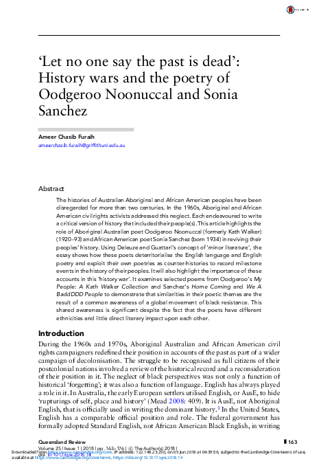 (PDF) 'Let no one say the past is dead': History wars and the poetry of ...
