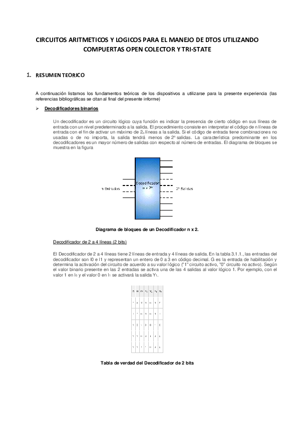 (PDF) CIRCUITOS ARITMETICOS Y LOGICOS PARA EL MANEJO DE DTOS UTILIZANDO ...