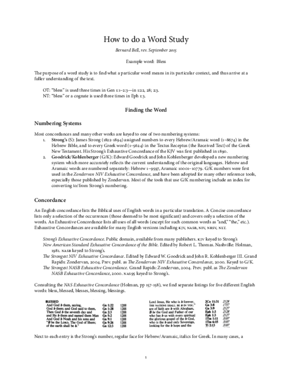 (PDF) How to do a Word Study