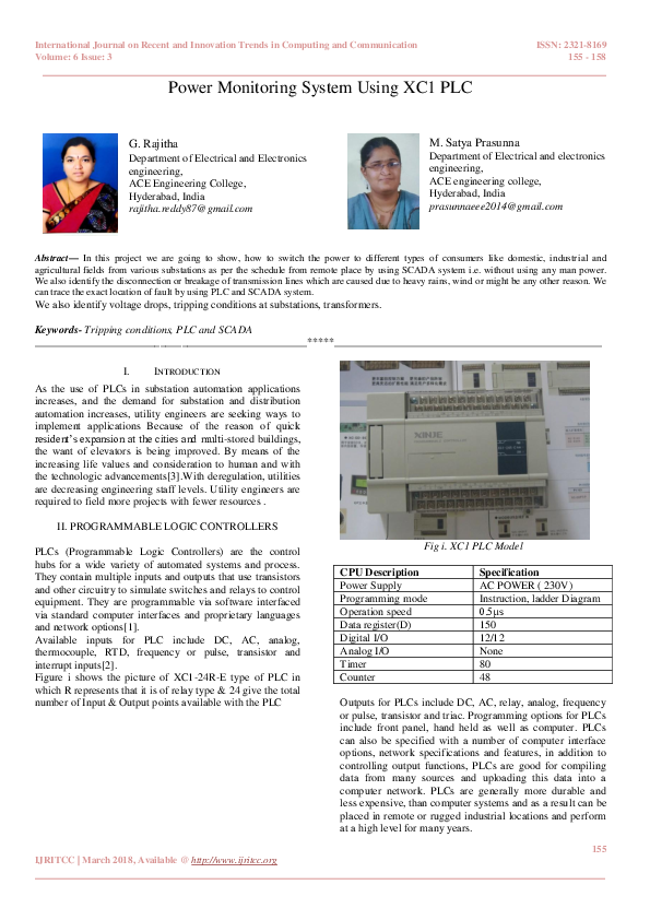 (PDF) Power Monitoring System Using XC1 PLC