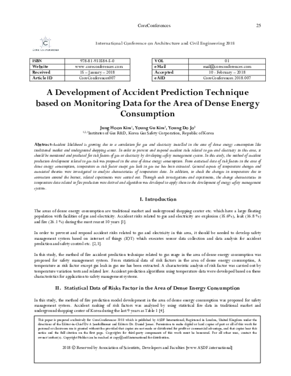 Pdf A Development Of Accident Prediction Technique Based On