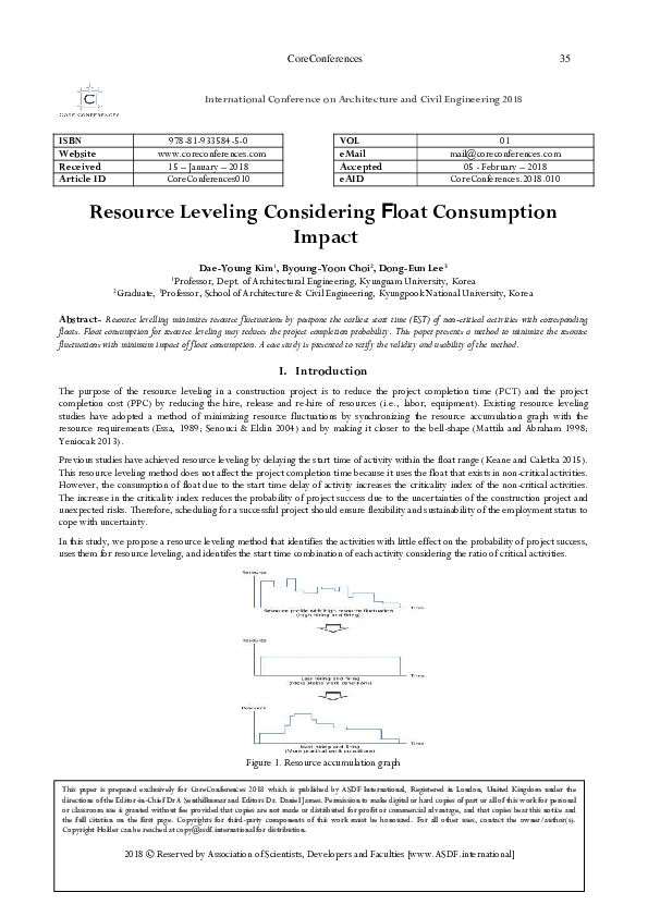 (PDF) Resource Leveling Considering Float Consumption Impact