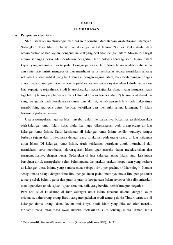 (DOC) BAB II studi islam