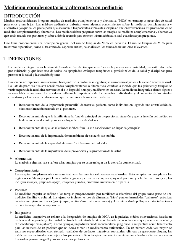 (PDF) Medicina complementaria y alternativa en pediatría