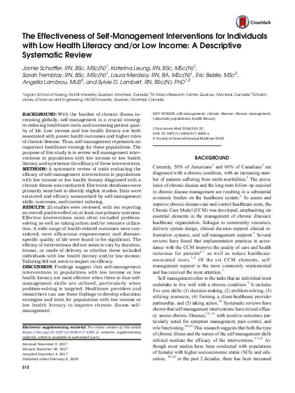 (PDF) The Effectiveness of Self-Management Interventions for ...