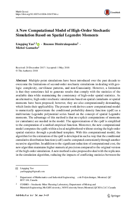 Pdf A New Computational Model Of High Order Stochastic Simulation Based On Spatial Legendre