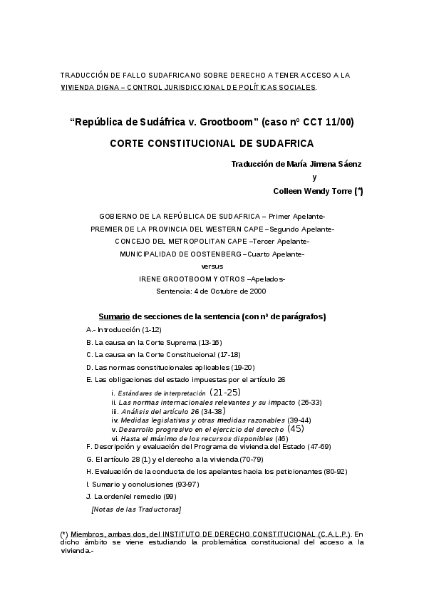 (PDF) Caso Grootboom Sudafrica