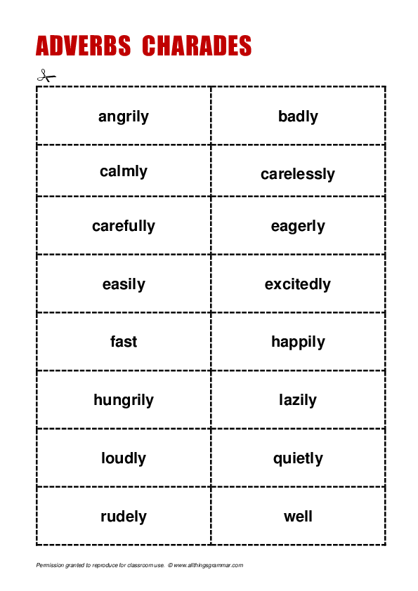 (PDF) ADVERBS CHARADES