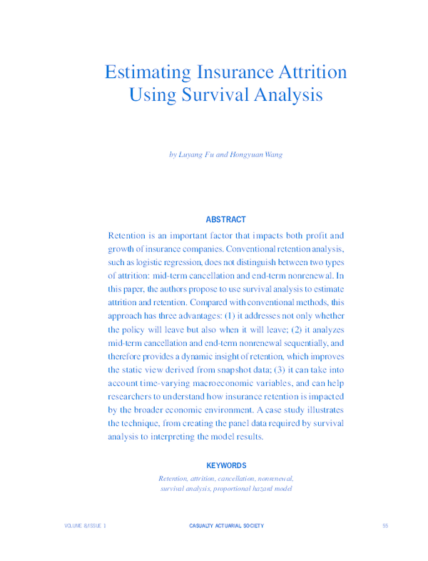 (PDF) Estimating Insurance Attrition Using Survival Analysis