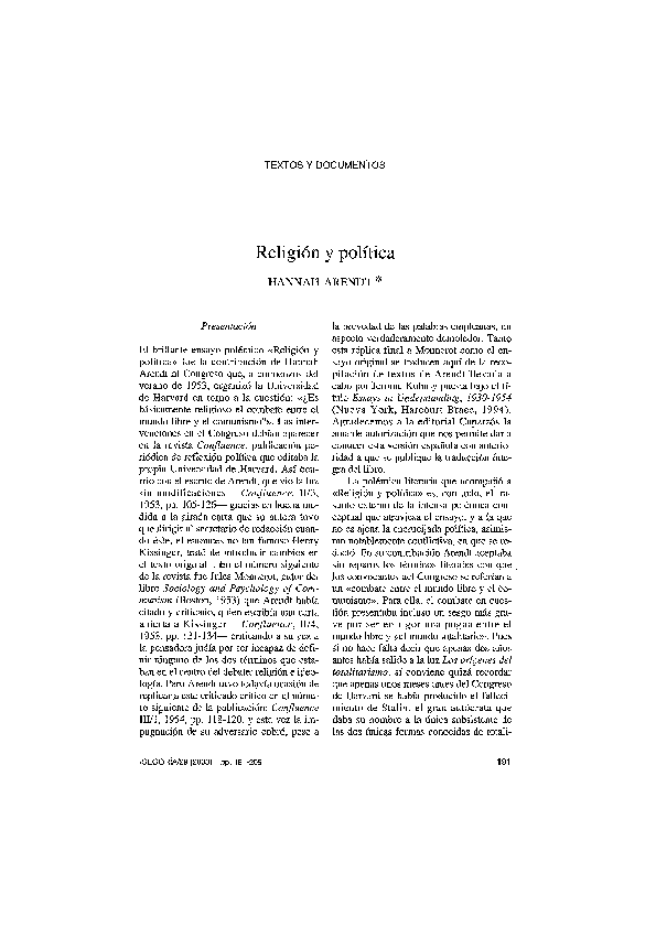 (PDF) Religión y política