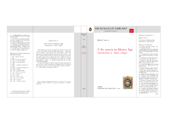 (PDF) L’Ars notoria au Moyen Âge. Introduction et édition critique ...