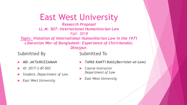 (PPT) Research proposal of International Humanitarian Law