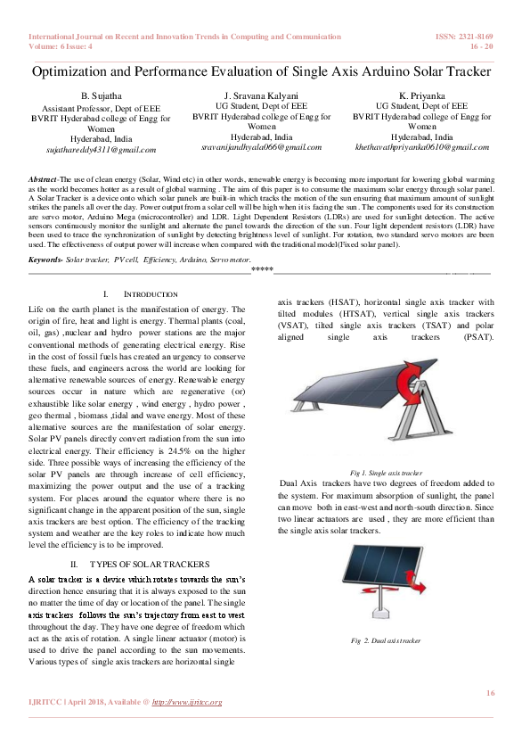 (PDF) Optimization and Performance Evaluation of Single Axis Arduino ...