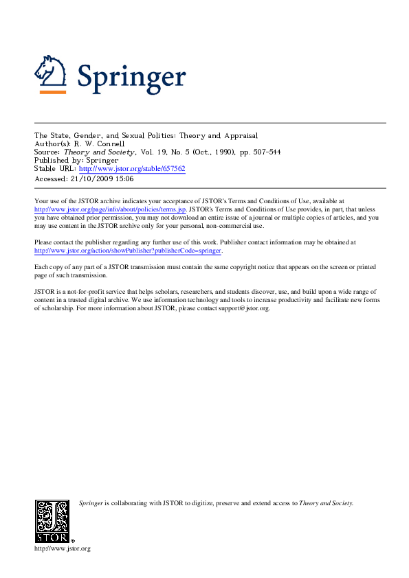 (PDF) The state, gender, and sexual politics