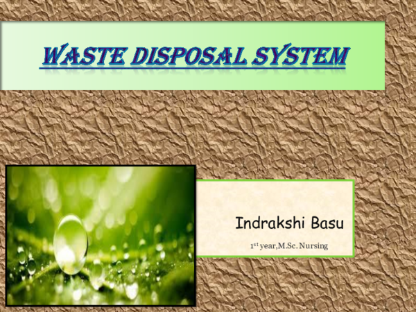 (PPT) WASTE DISPOSAL SYSTEM