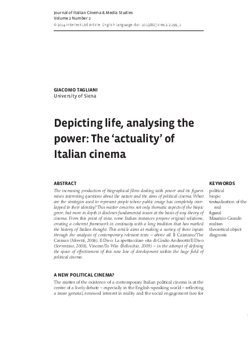 (PDF) Essay/Depicting Life, Analysing the Power: The 'Actuality' of ...