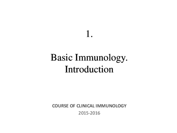 (PPT) Basic Immunology Introduction