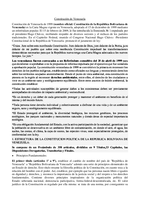 (DOC) Constitución de Venezuela