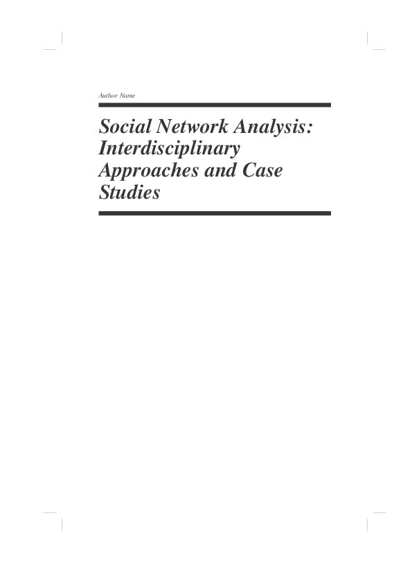 (PDF) Social Network Analysis: Interdisciplinary Approaches and Case ...