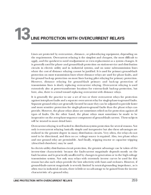(PDF) LINE PROTECTION WITH OVERCURRENT RELAYS