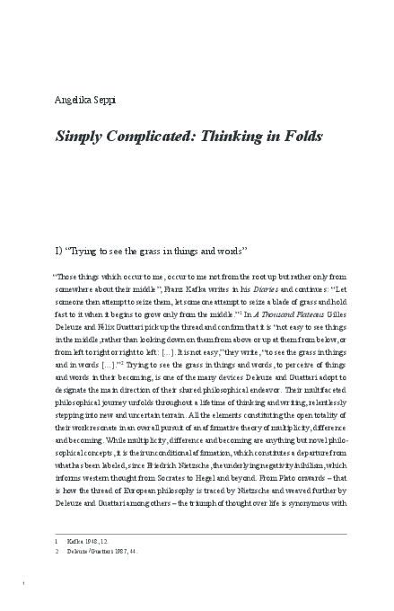(PDF) Simply Complicated: Thinking in Folds