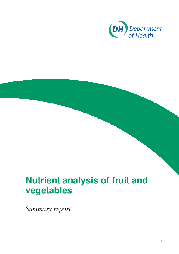 (PDF) Nutrient analysis of fruit and vegetables Summary report