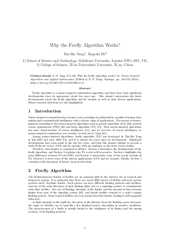 (PDF) Why the Firefly Algorithm Works (PDF) Why the Firefly Algorithm Works