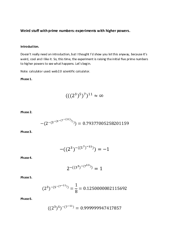 (DOC) Weird stuff with prime numbers: experiments with higher powers ...
