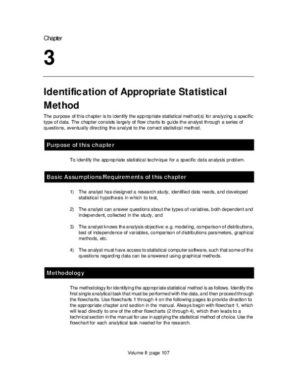 (PDF) Identification of Appropriate Statistical Method