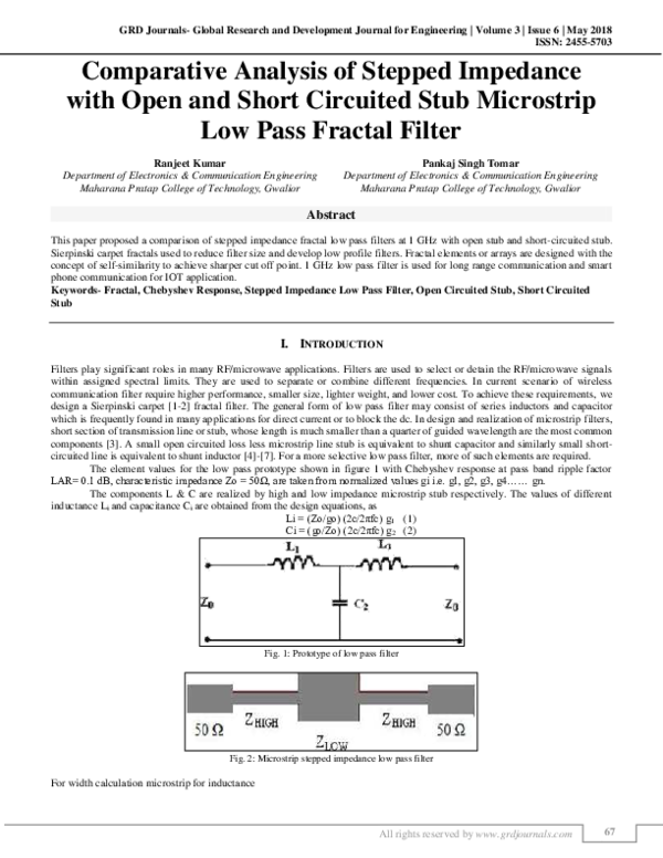 (PDF) Comparative Analysis of Stepped Impedance with Open and Short Circuited Stub Microstrip ...
