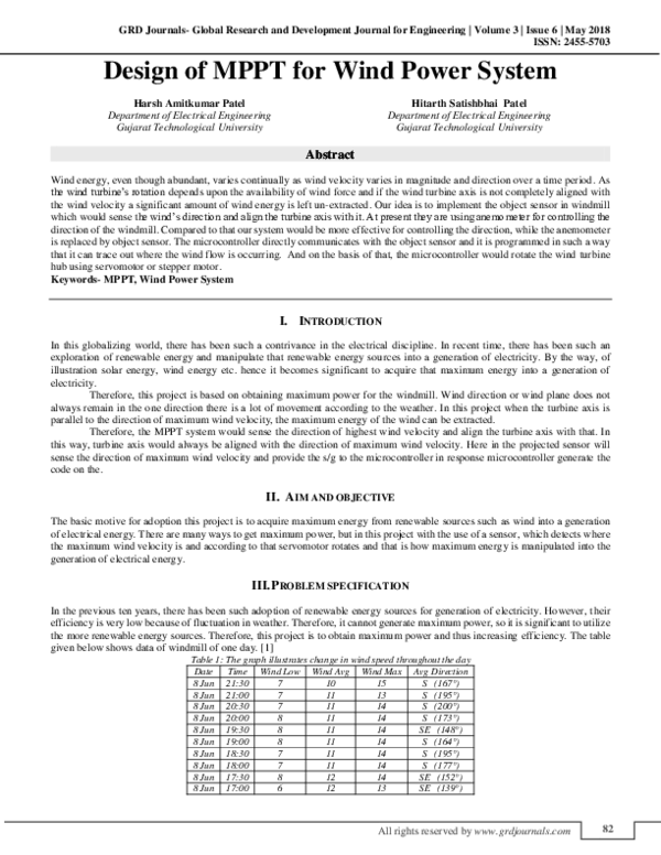 (PDF) Design of MPPT for Wind Power System