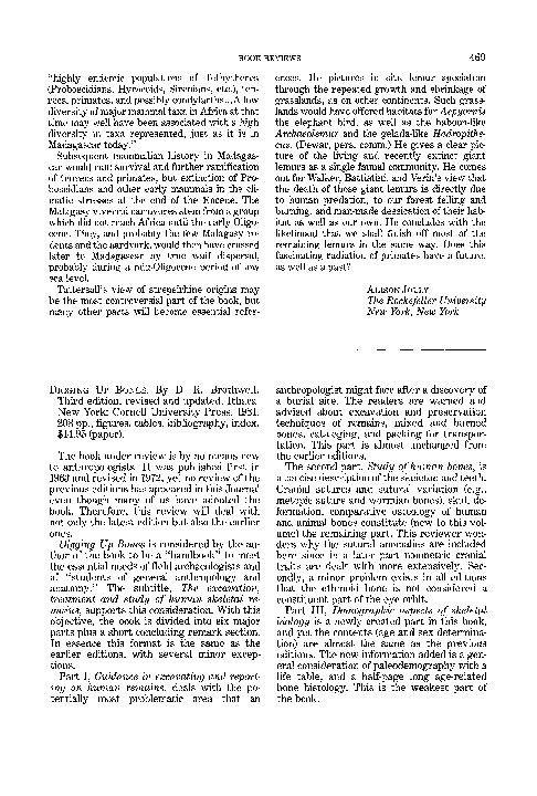 (PDF) Digging up bones. By D. R. Brothwell. Third edition, revised and ...
