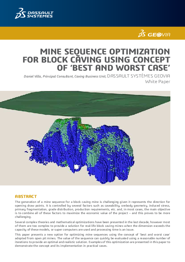 (PDF) Mine sequence optiMization for Block caving using concept of 'Best and worst case'
