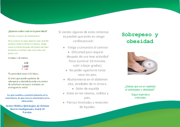 (DOC) Triptico Sobrepeso