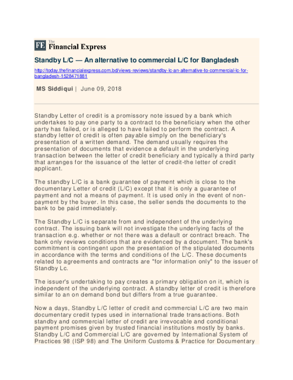 (DOC) Standby LC — An alternative to commercial LC for Bangladesh.docx