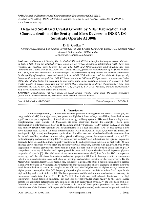 (PDF) Detached Sib-Based Crystal Growth by VDS: Fabrication and Characterization of the Scotty ...