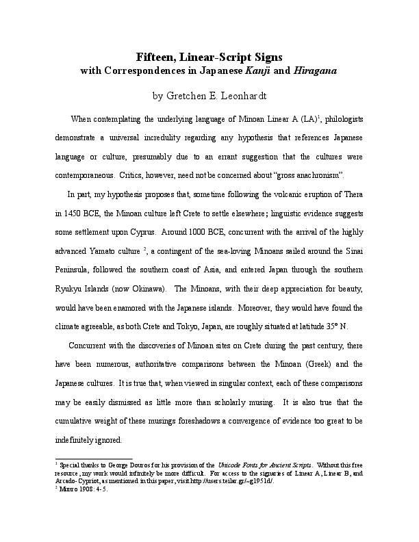 (PDF) Fifteen, Linear-Script Signs with Correspondences in Japanese ...