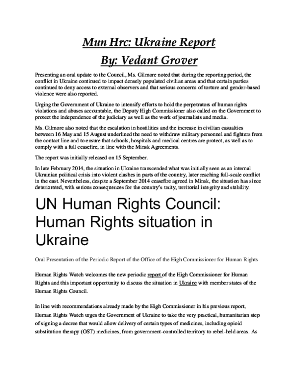 (DOC) Mun Hrc: Ukraine Report