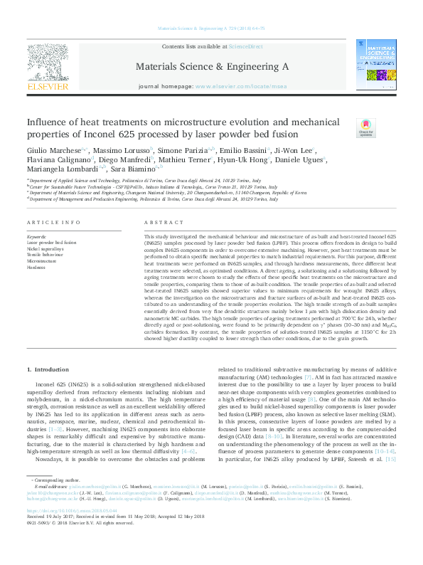 (PDF) Influence of heat treatments on microstructure evolution and mechanical properties of ...