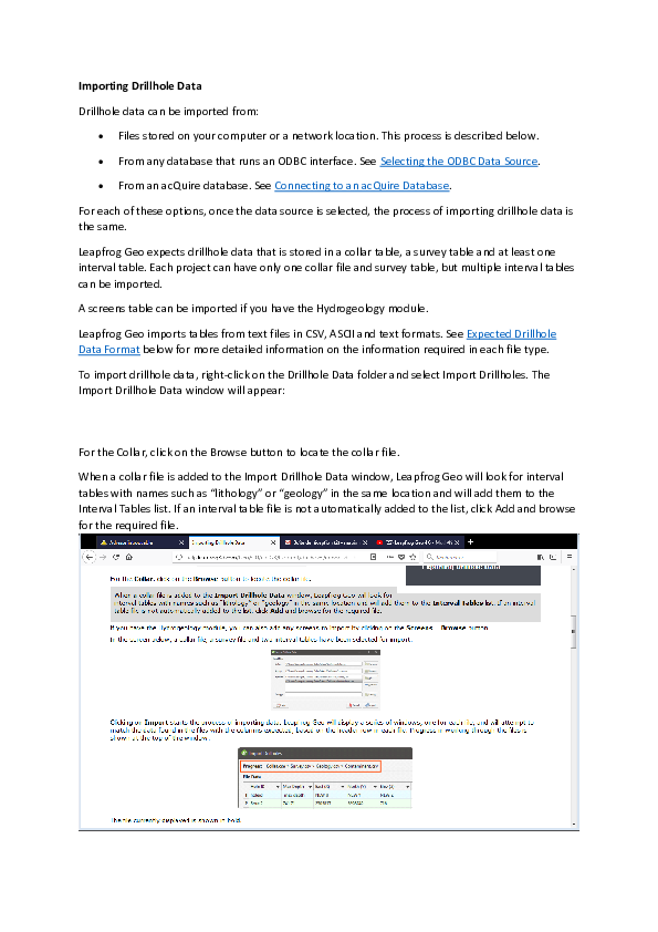 Doc Importing Drillhole Data