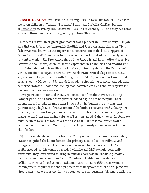 (PDF) Dictionary of Canadian Biography entry for Graham Fraser