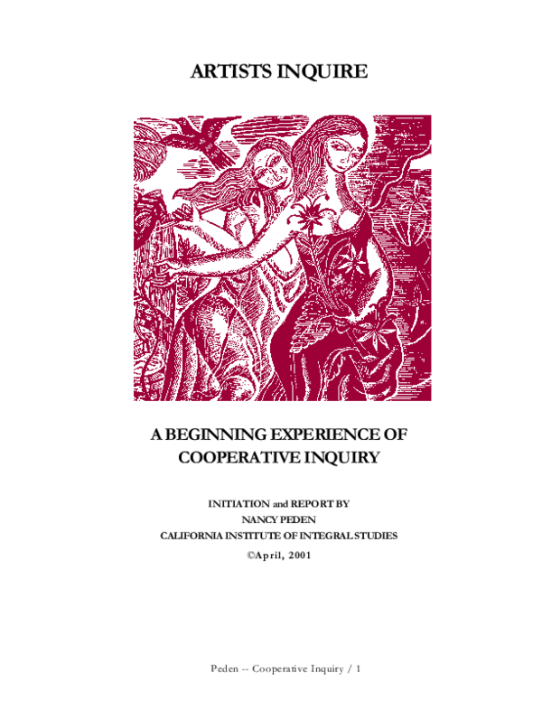 (PDF) ARTISTS INQUIRE A BEGINNING EXPERIENCE OF COOPERATIVE INQUIRY ...