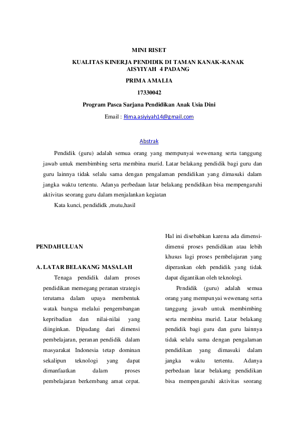 (DOC) Mini riset prima amalia