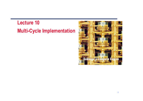 (PDF) Lecture 10 Multi-Cycle Implementation