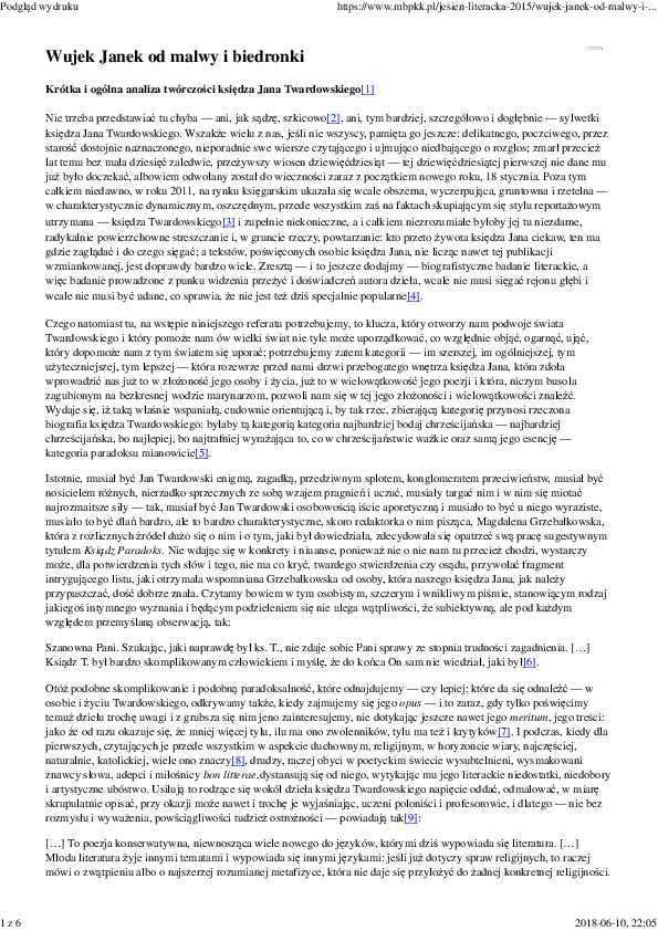 (PDF) Wujek Janek od malwy i biedronki. Krótka i ogólna analiza twórczości księdza Jana ...