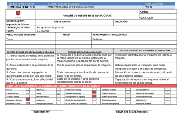 (DOC) PERSONAS QUE TRABAJAN : FIRMA HERRAMIENTAS Y MAQUINARIA: Teresa ...