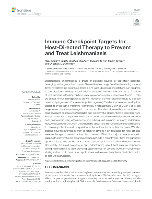 (PDF) immune Checkpoint Targets for Host-Directed Therapy to Prevent ...